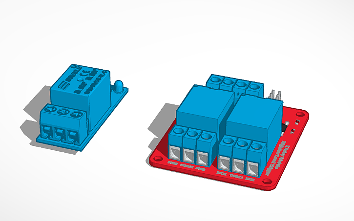 3D design Copy of Arduino 2 relay module - Tinkercad
