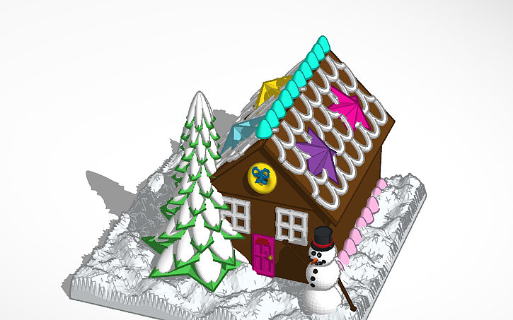 3D design Gingerbread House - Tinkercad