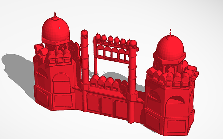 3D design red fort - Tinkercad