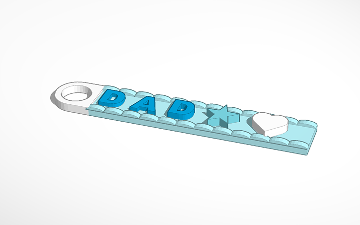 3D design Dad Keyring♥ - Tinkercad