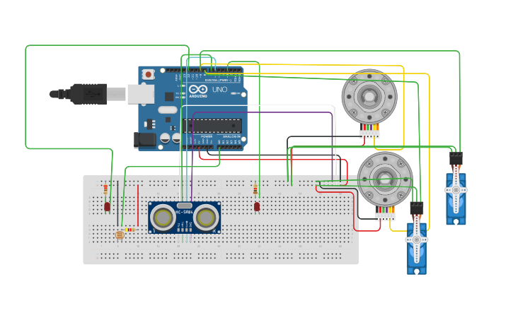 Circuit Design Arduino Car Tinkercad