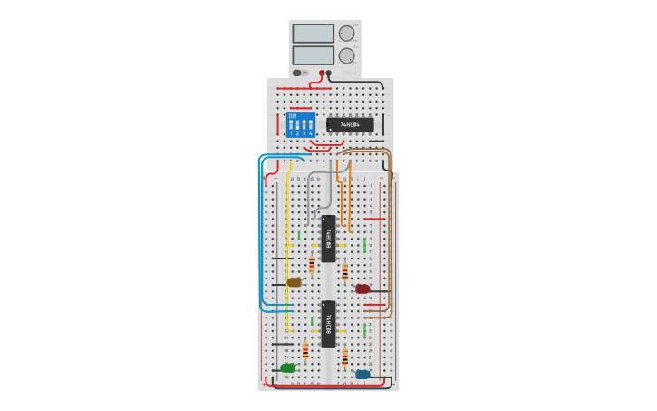 Circuit design Decoder ( 2 - 4 Decoder) - Tinkercad