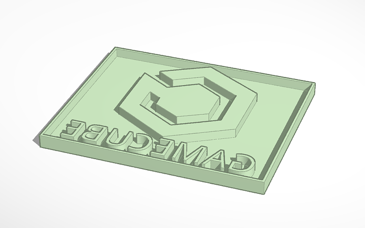 3D design gamecube logo STAMP - Tinkercad