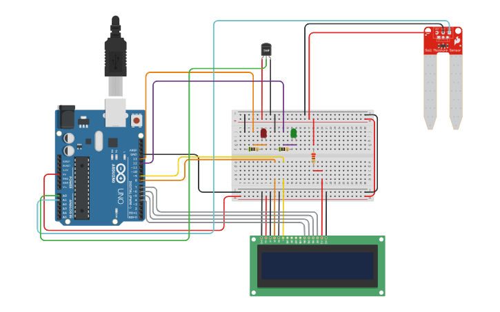 Circuit Design Sensor De Temperatura Y Humedad Tinkercad
