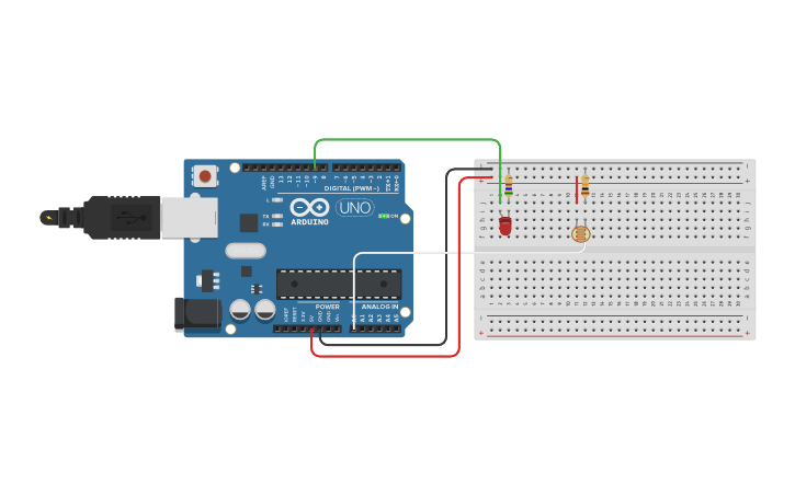 Circuit design Photo Resistor - Tinkercad