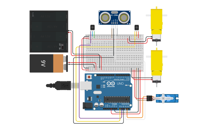 Circuit design Final Project - Autonomous Vehicle - Tinkercad