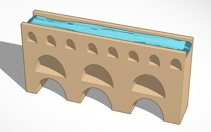 3D design Roman Aqueduct - Tinkercad