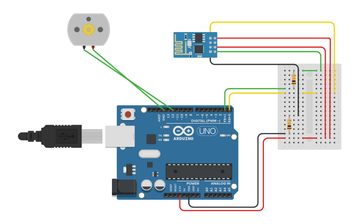 Circuit design WIFI SERVO - Tinkercad