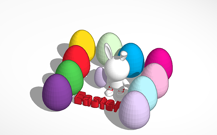 3D design Easter Bunny - Tinkercad