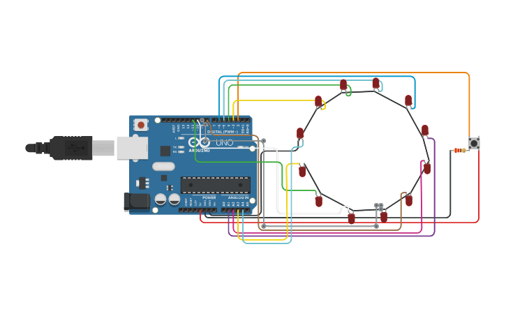 Circuit design Arduino Cyclone Arcade Game - Tinkercad