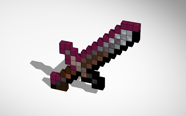 3D design Minecraft Netherite Sword - Tinkercad