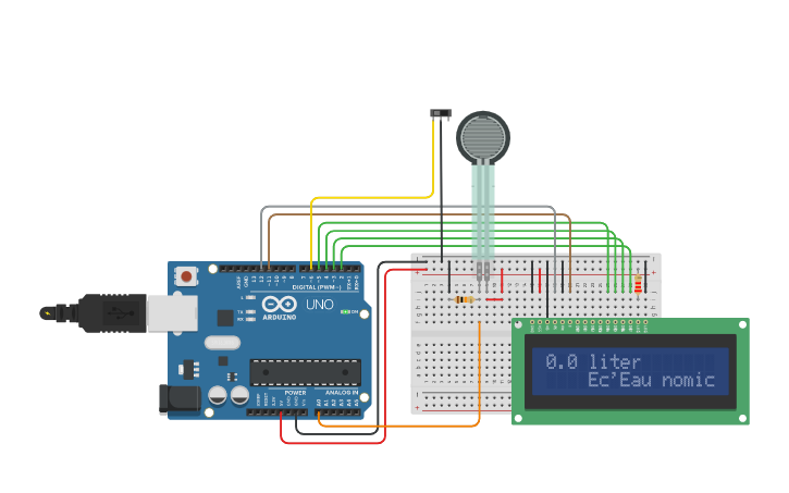 Circuit design Water Sensor - Tinkercad