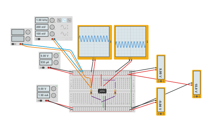 Circuit design Inverted op amp - Tinkercad