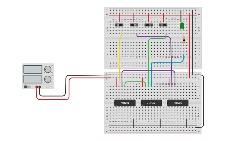 Circuit design mappa Karnaugh 1 - Tinkercad