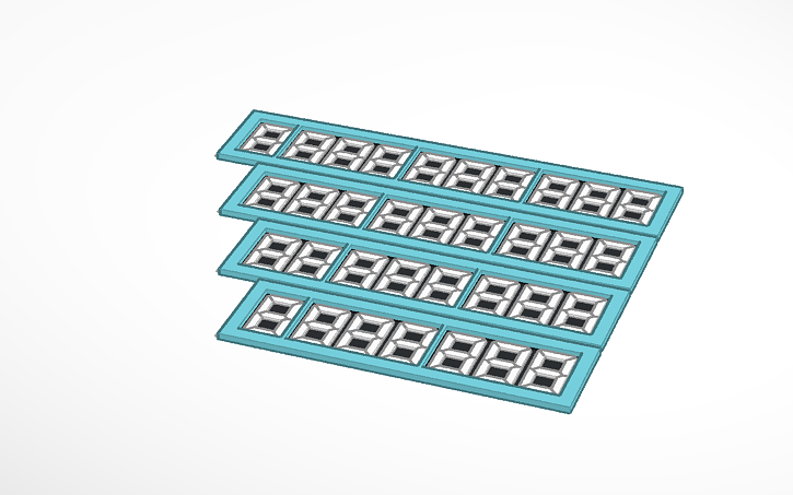 3D design 7 Segment Display Counter - Tinkercad