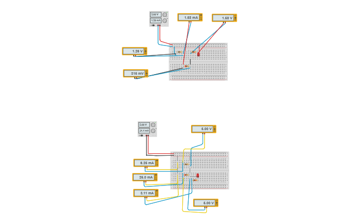 Circuit design Rangkaian Seri dan Paralel - Tinkercad