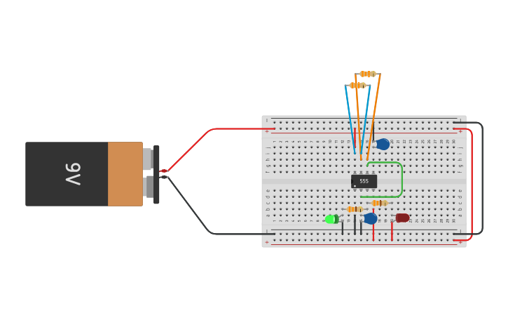 Circuit design 555 Timer - Tinkercad
