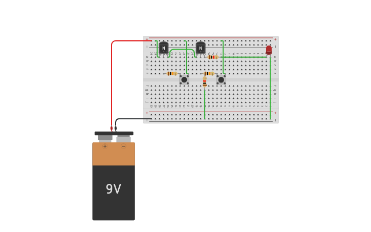 Circuit design AND Logic Gate Circuit with Transistors - Tinkercad