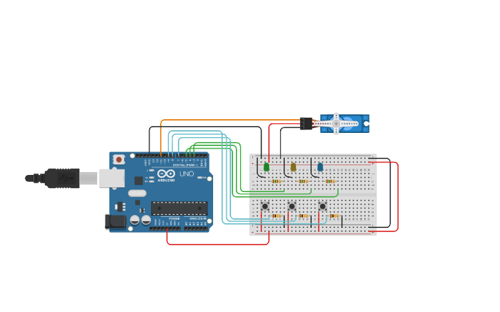 Circuit design Smart recycling bin - Tinkercad