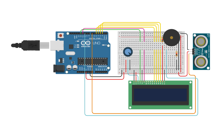 Circuit design Control Ping Sensor Using Arduino with LCD and Buzzer ...