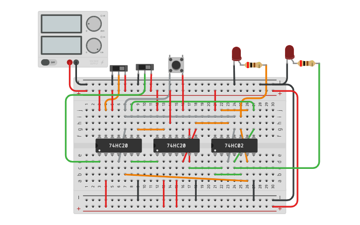 Circuit design JK Master-Slave Flip-Flop - Tinkercad