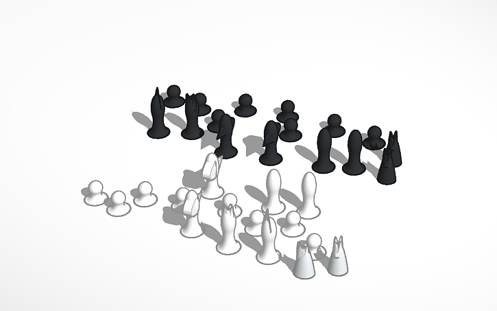 3D design chess pieces - Tinkercad