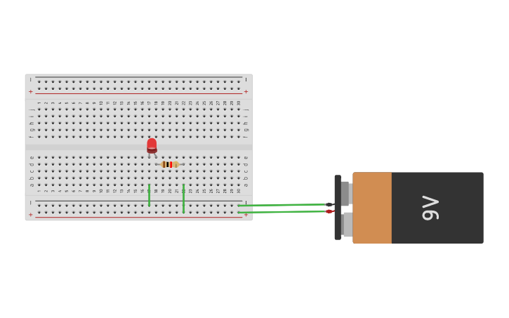 Circuit design LED Breadboard - Tinkercad
