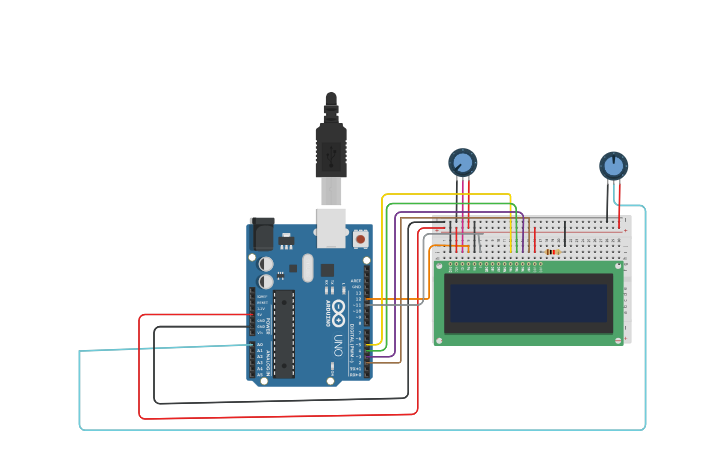 Circuit design Interfacing LCD with Arduino - Tinkercad