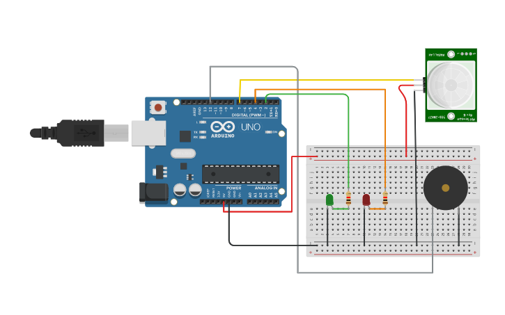 Circuit design Security system - Tinkercad