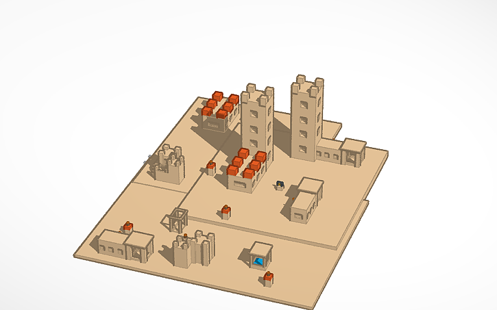 3D design minecraft desert village - Tinkercad
