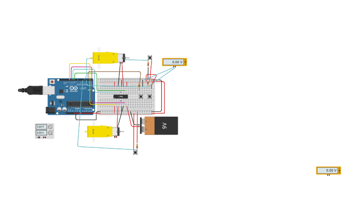Circuit design Dos Motores Con Arduino varios sensores final de carrera - Tinkercad