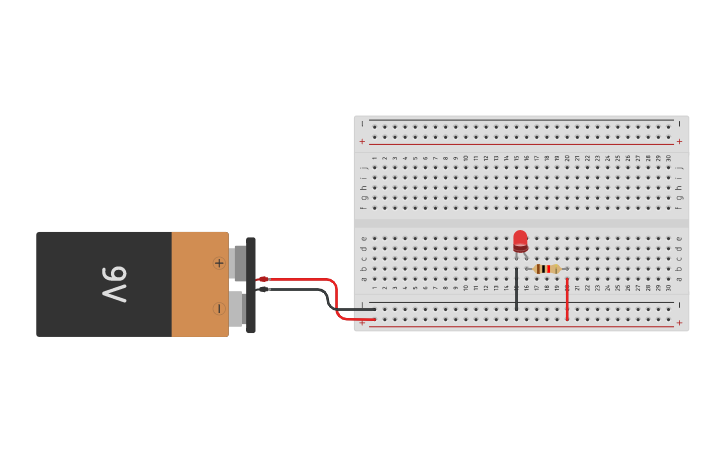 Circuit design Breadboard - Tinkercad