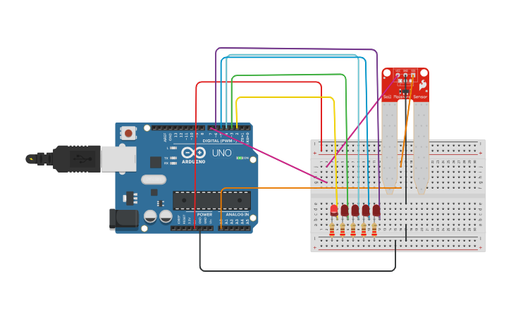Circuit design Water sensor - Tinkercad