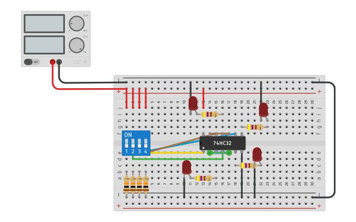 Circuit design 74HC32 CIRCUITO - Tinkercad