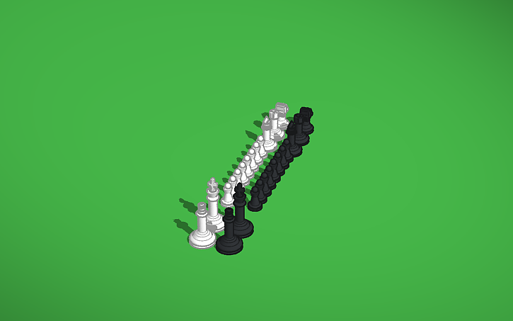 3D design Chess set(black and white) - Tinkercad