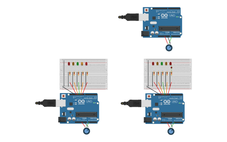 Circuit design Arduino Traffic Lights - Tinkercad