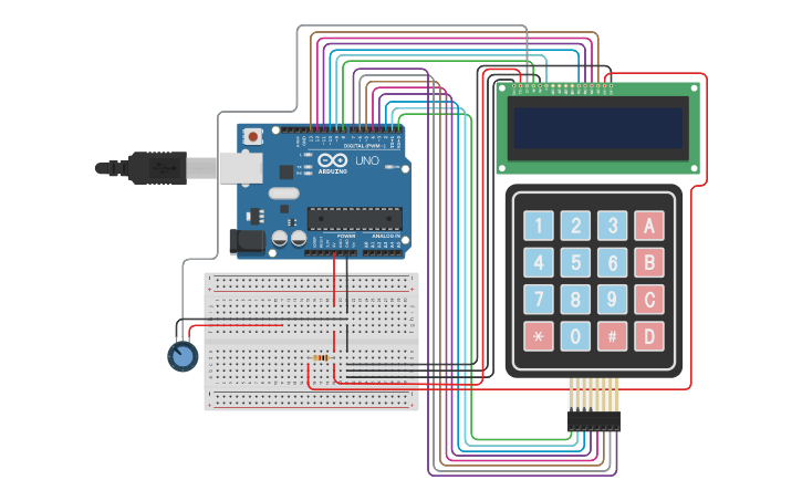 Circuit design Arduino Calculator with Keypad and LCD - Tinkercad