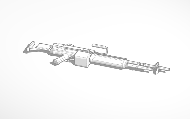 3D design machine gun - Tinkercad