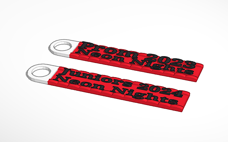 3D design Prom key Chains - Tinkercad