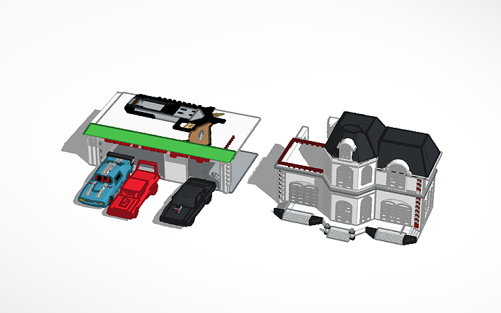3D design Garage and muscle cars - Tinkercad