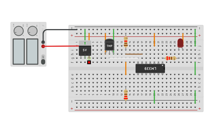 Circuit Design Temperature Sensor Tinkercad