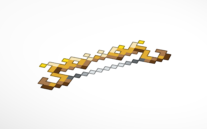 3D design Burst Gale Bow Pixel Art - Tinkercad