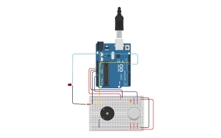 Circuit design Alarma para Incendios con Arduino - Tinkercad