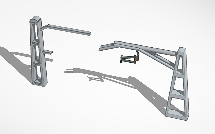 3D design train catenary - Tinkercad