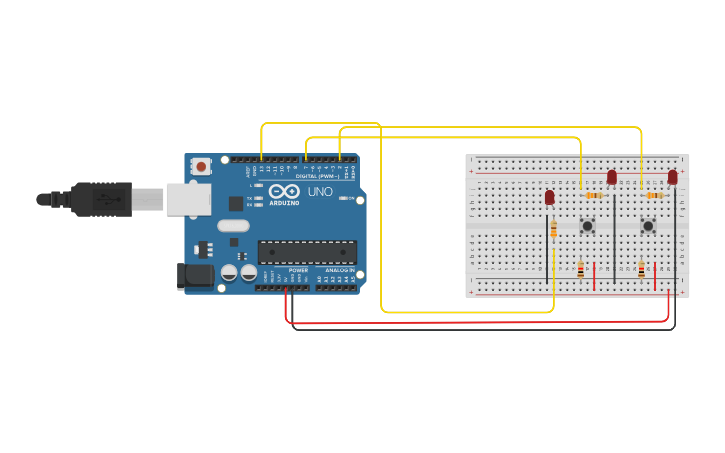 Circuit design XOR GATE - Tinkercad