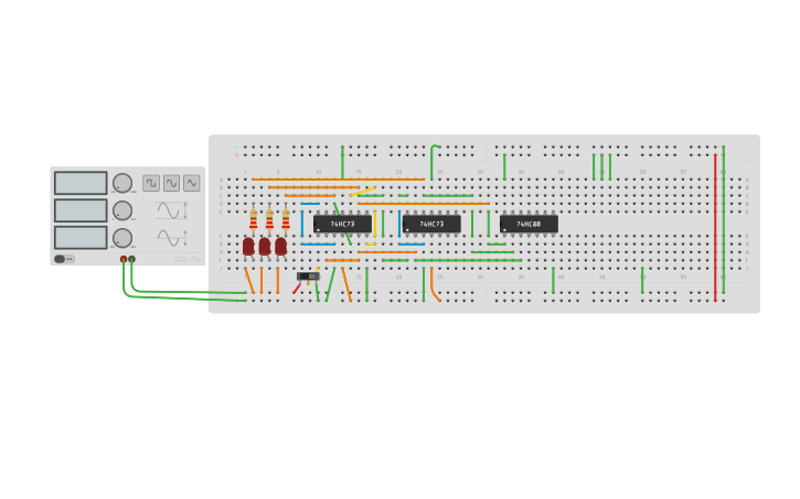 Circuit Design Mod 6 Asynchronous Counter Tinkercad