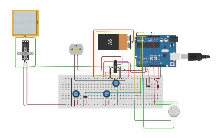 Circuit design Smart Car - Tinkercad