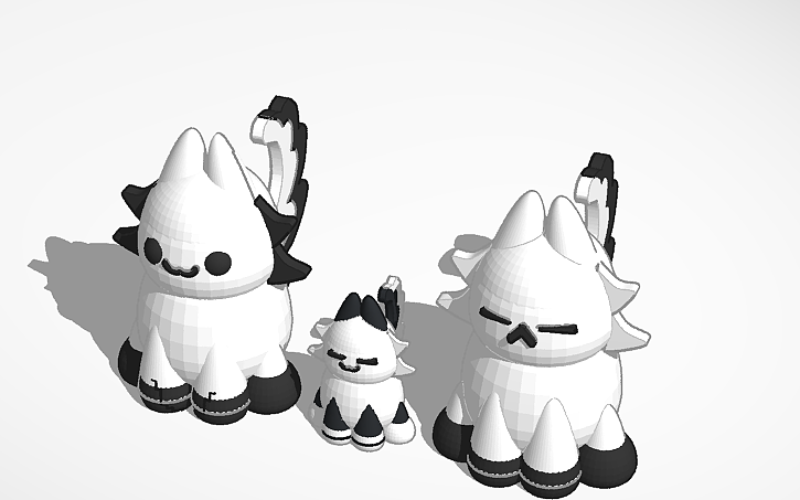 3D design full cat family of happy & sad! - Tinkercad
