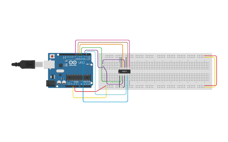Circuit design 2 Bit RAM - Tinkercad