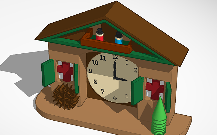 3D design coo coo clock - Tinkercad